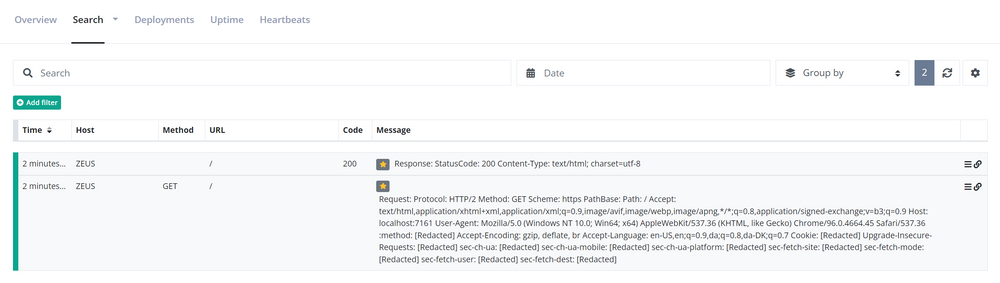 Test run of HTTP Logging in ASP.NET Core 6 Test run of HTTP Logging in ASP.NET Core 6