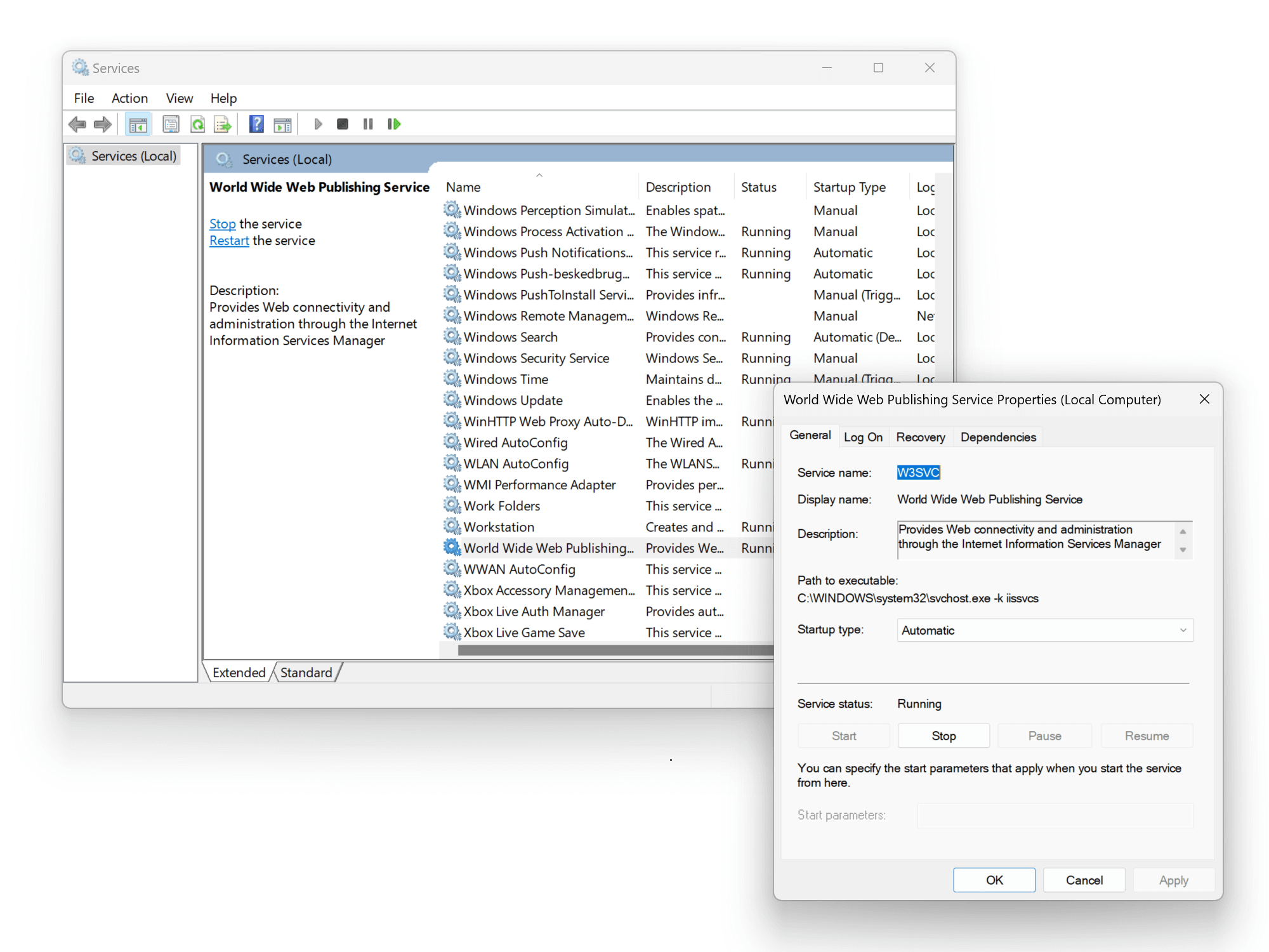 Monitoring Windows Services implemented in .NET