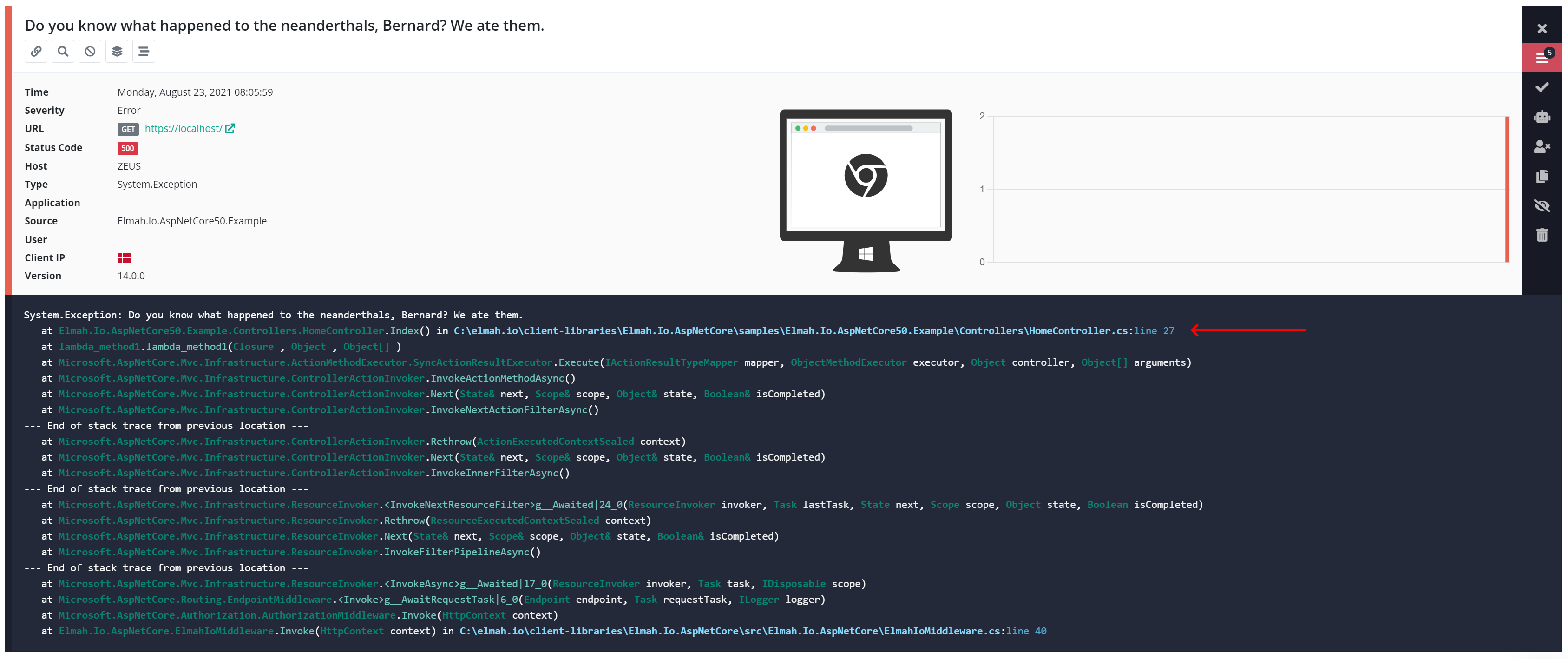 Embedding source code on errors logged to elmah.io