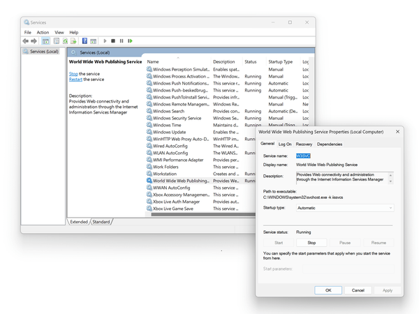 Monitoring Windows Services implemented in .NET