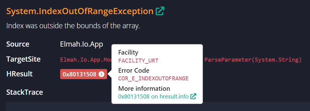 Understanding the Exception.HResult property in C#